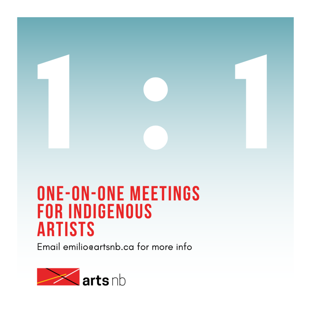 ONE-ON-ONE ONLINE MEETINGS FOR INDIGENOUS ARTISTS - ArtsNB